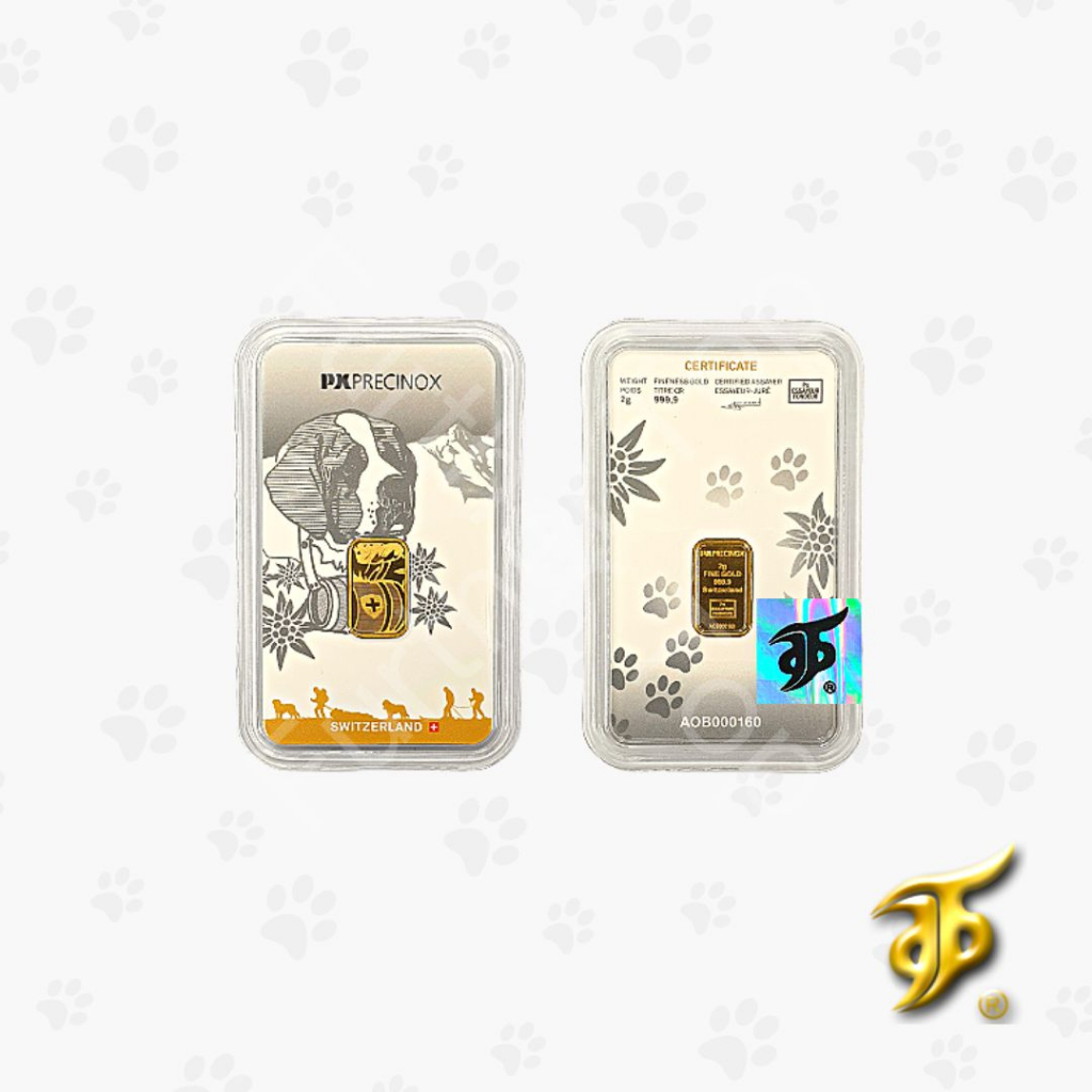 Gold Bar ( 2g ) 999.9 PX Swiss LBMA - SAINT BERNARD【Emas｜足金牌｜小金条 ...