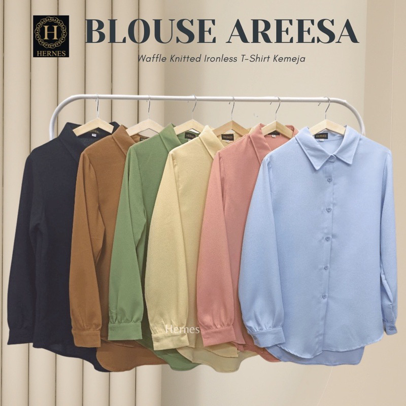 NEW ARRIVAL💥🔥KEMEJA WAFFLE 🔥BLOUSE AREESA WAFFLE BLOUSE MUSLIMAH ...