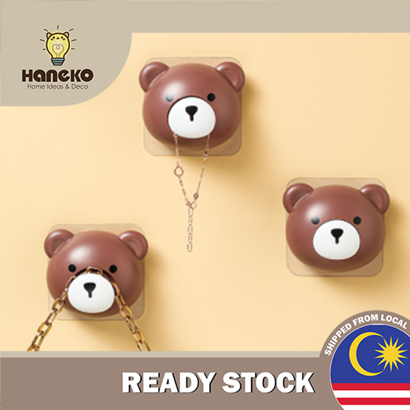 Self Adhesive Cartoon Bear Click Hanger | Shopee Malaysia