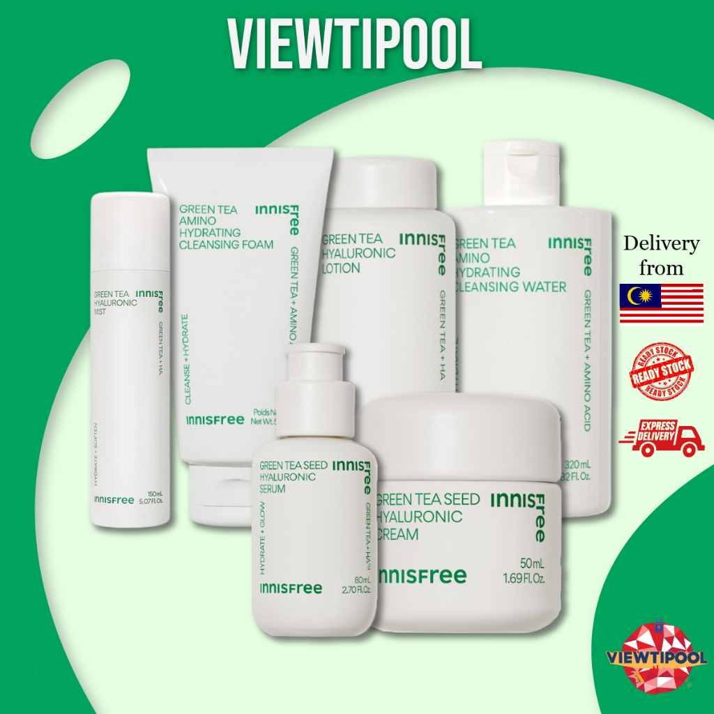 Innisfree Green Tea Line- Seed Serum, Seed Cream, Lotion, Toner, Eye ...