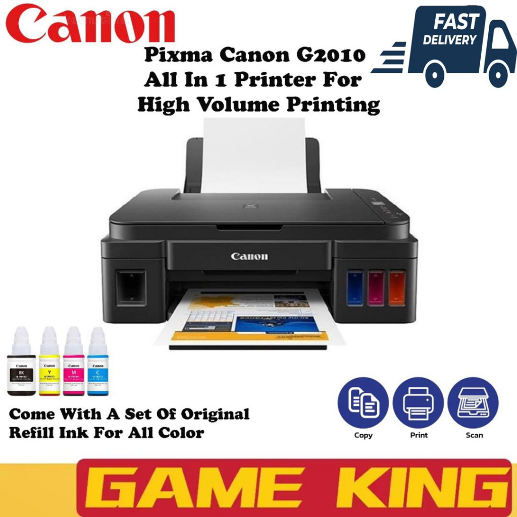 Canon Pixma G2010 3 In 1 Print/Scan/Copy Refillable Color Ink Printer ...