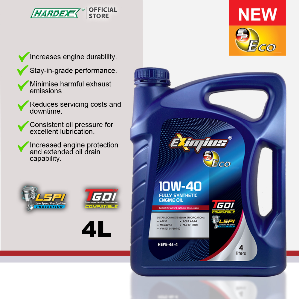 HARDEX Eximius SP Eco Fully Synthetic Engine Oil SAE 10W-40 (1L/4L ...