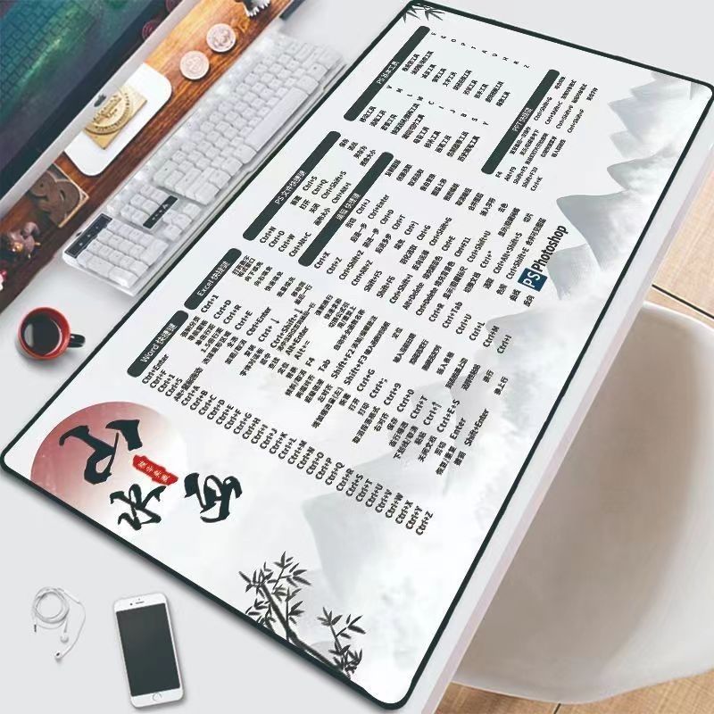 🇲🇾Readystock🇲🇾 Mousepad 鼠标垫 Large Leather excelIPS Shortcut Key office ...
