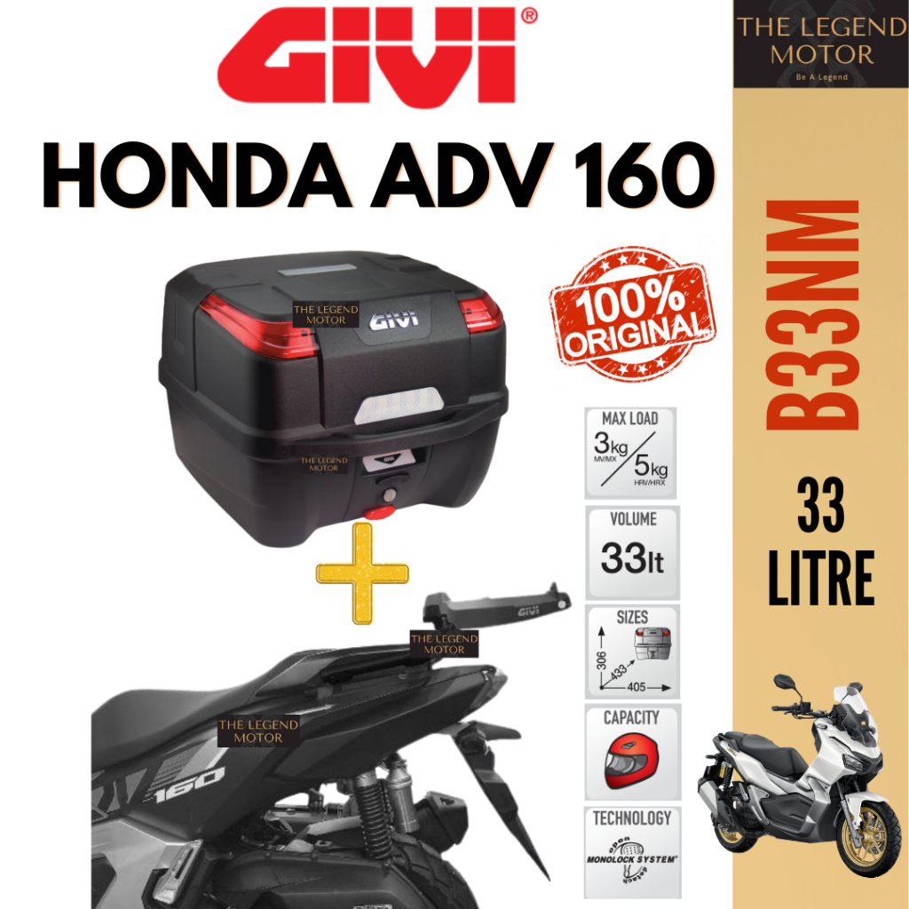 HONDA ADV160 ADV 160 GIVI SRX SPECIAL MONORACK MONO RACK J TAPAK BOX KOTAK BELAKANG TOP CASE ...