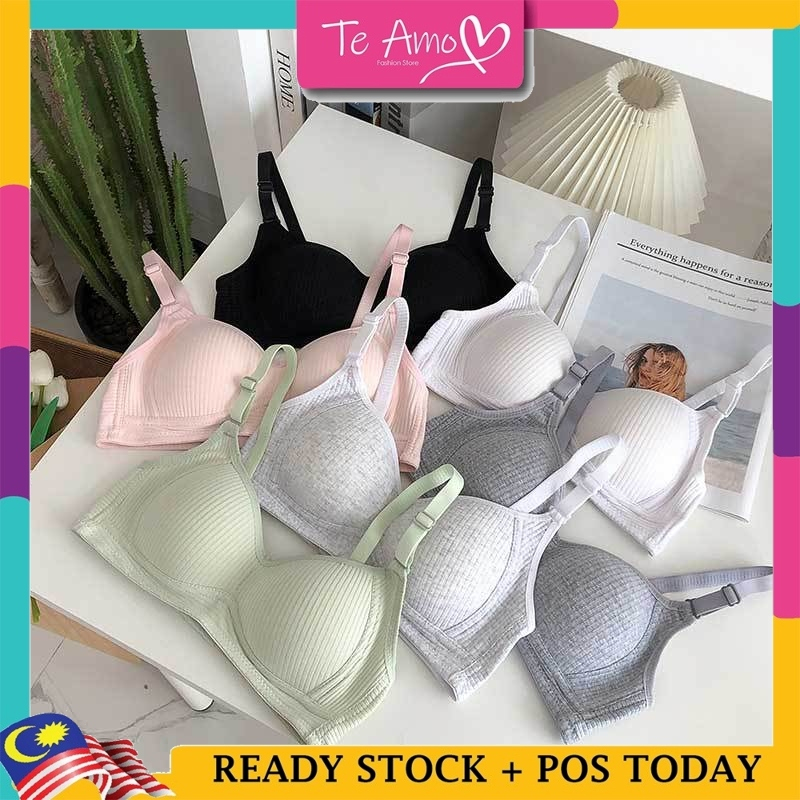 32/70A-38/85B Cotton Bra No Underwire Baju Dalam Tanpa Dawai Wanita Coli Perempuan Teenage Bra ...