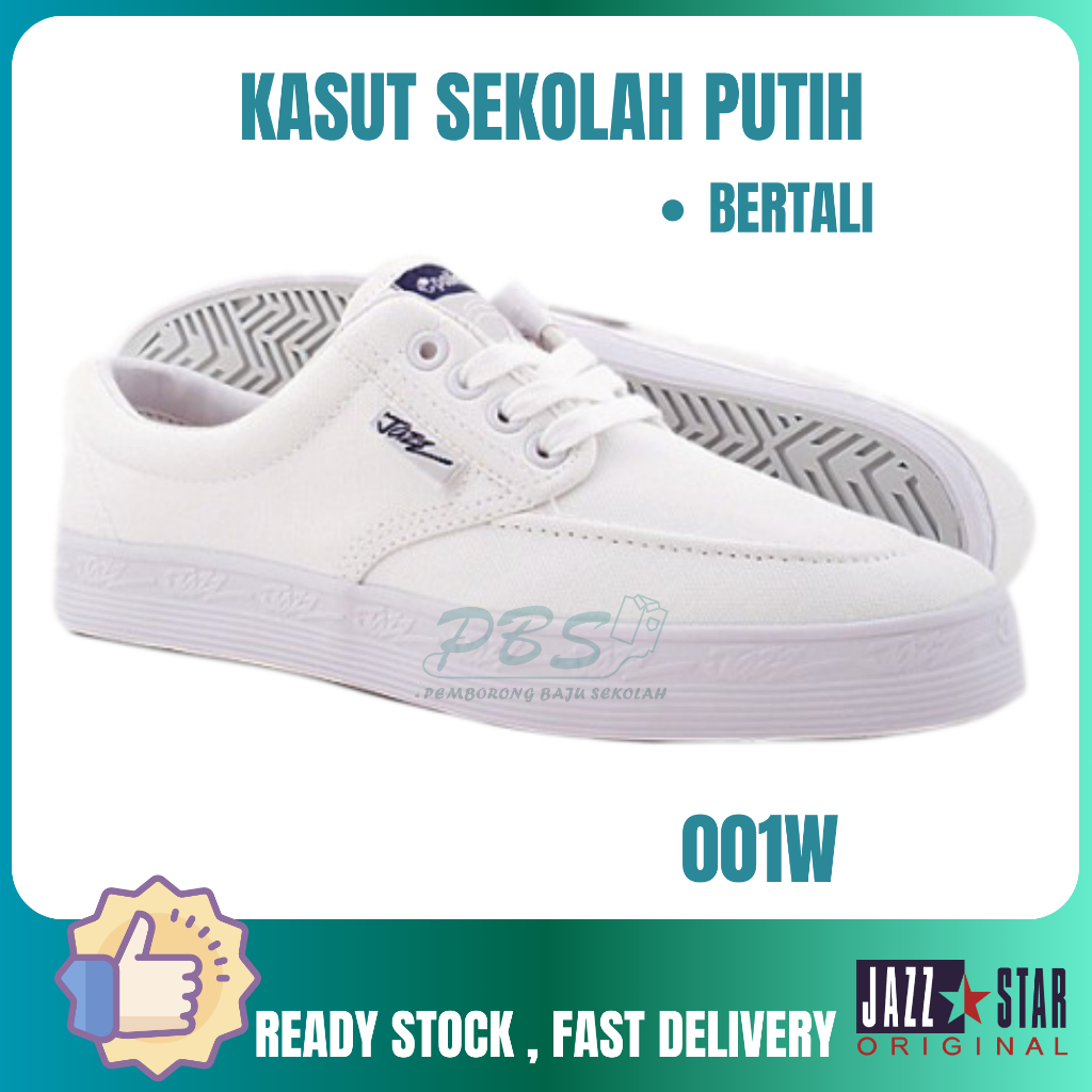407-001W / 407-101W - KASUT SEKOLAH JENAMA PALLAS JAZZ KASUT PUTIH ...