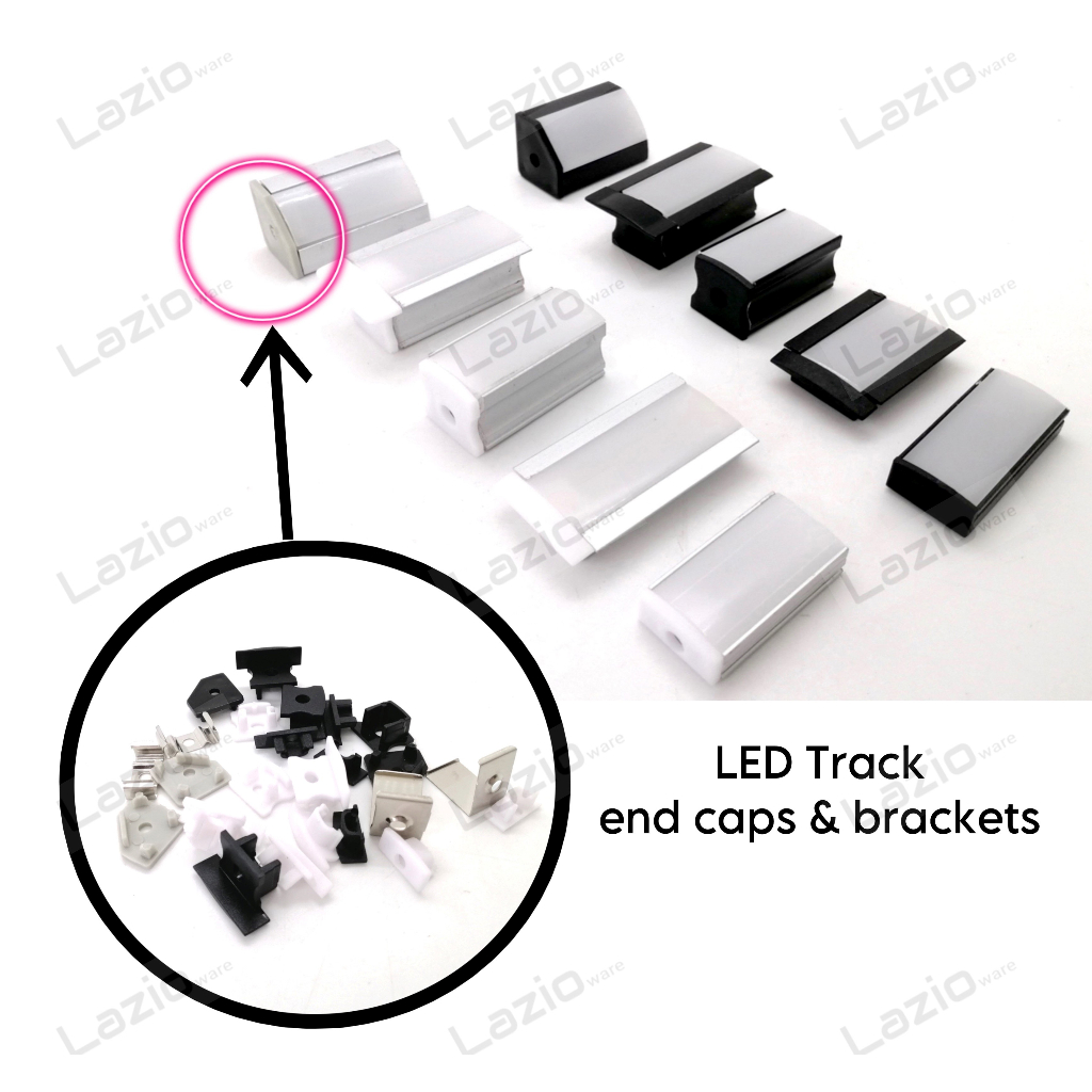 End Cap and bracket For LED Track Channel Profile Casing | Shopee Malaysia