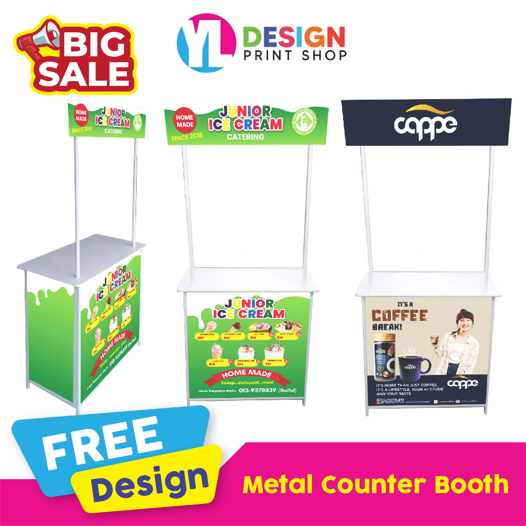 Metal / Iron Promotion Counter Booth / Klosik Promosi / With Printing ...