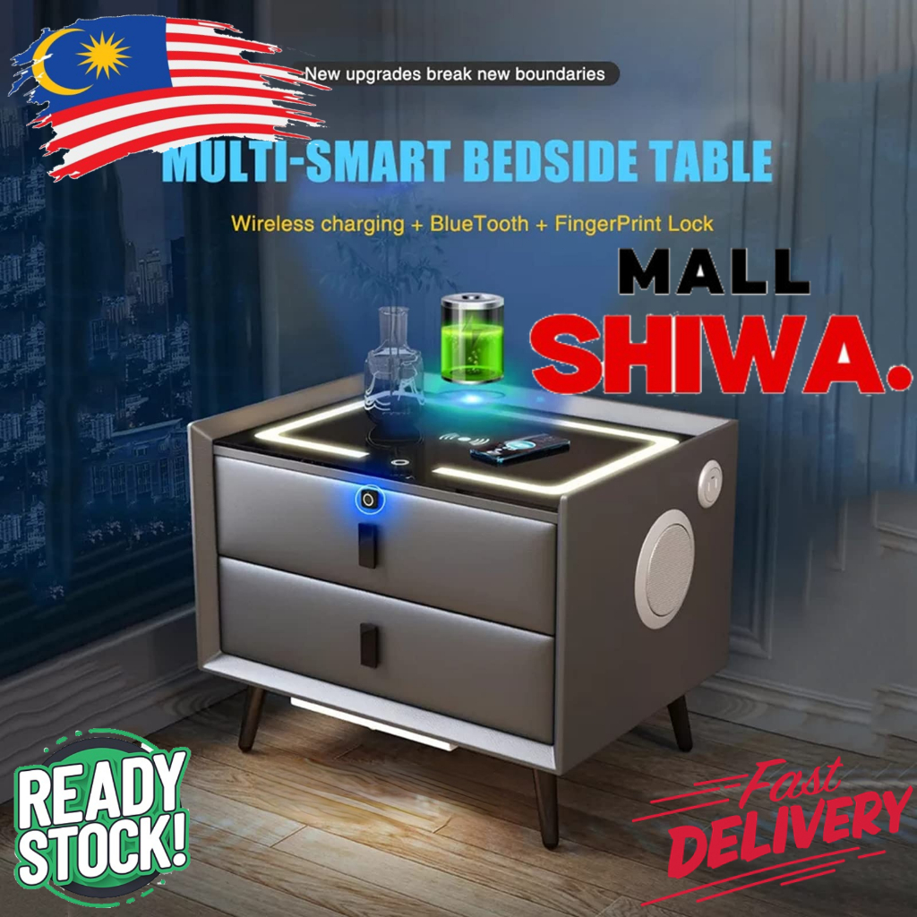 【READY STOCK💥】Smart Bedside Table Multifunction Meja Tepi Katil Small ...