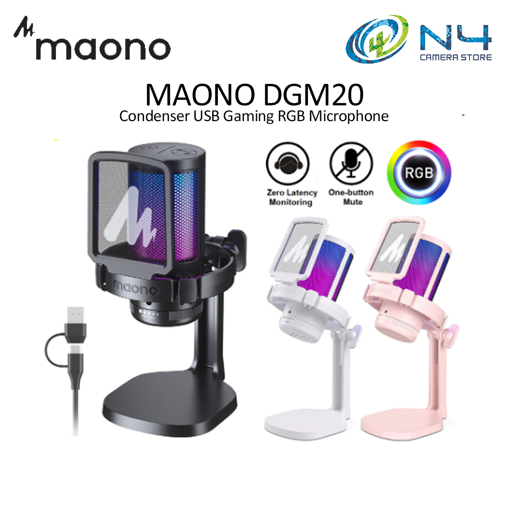 Maono DM20 USB Microphone RGB Gaming Mic USB Condenser Mic Noise ...