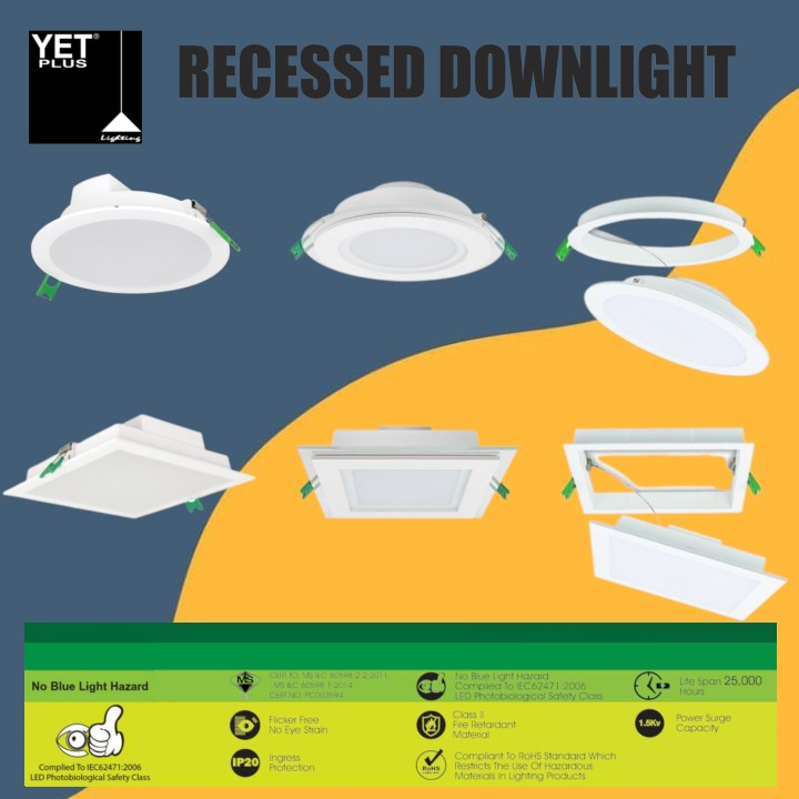 YETPLUS LED RECESSED DOWNLIGHT 18W and 12W SIRIM | Shopee Malaysia