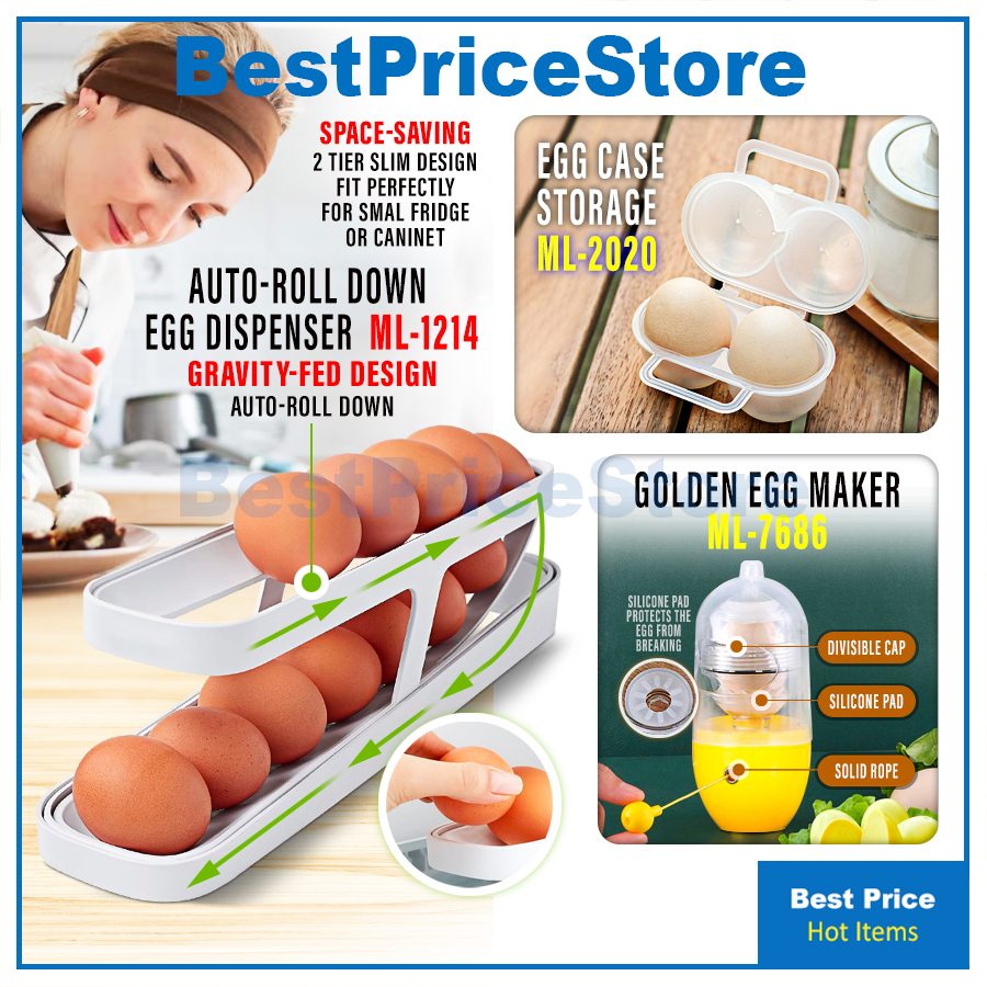 BPS Egg Scrambler Spinner Box 2 Grid Case Holder Container Rolling ...