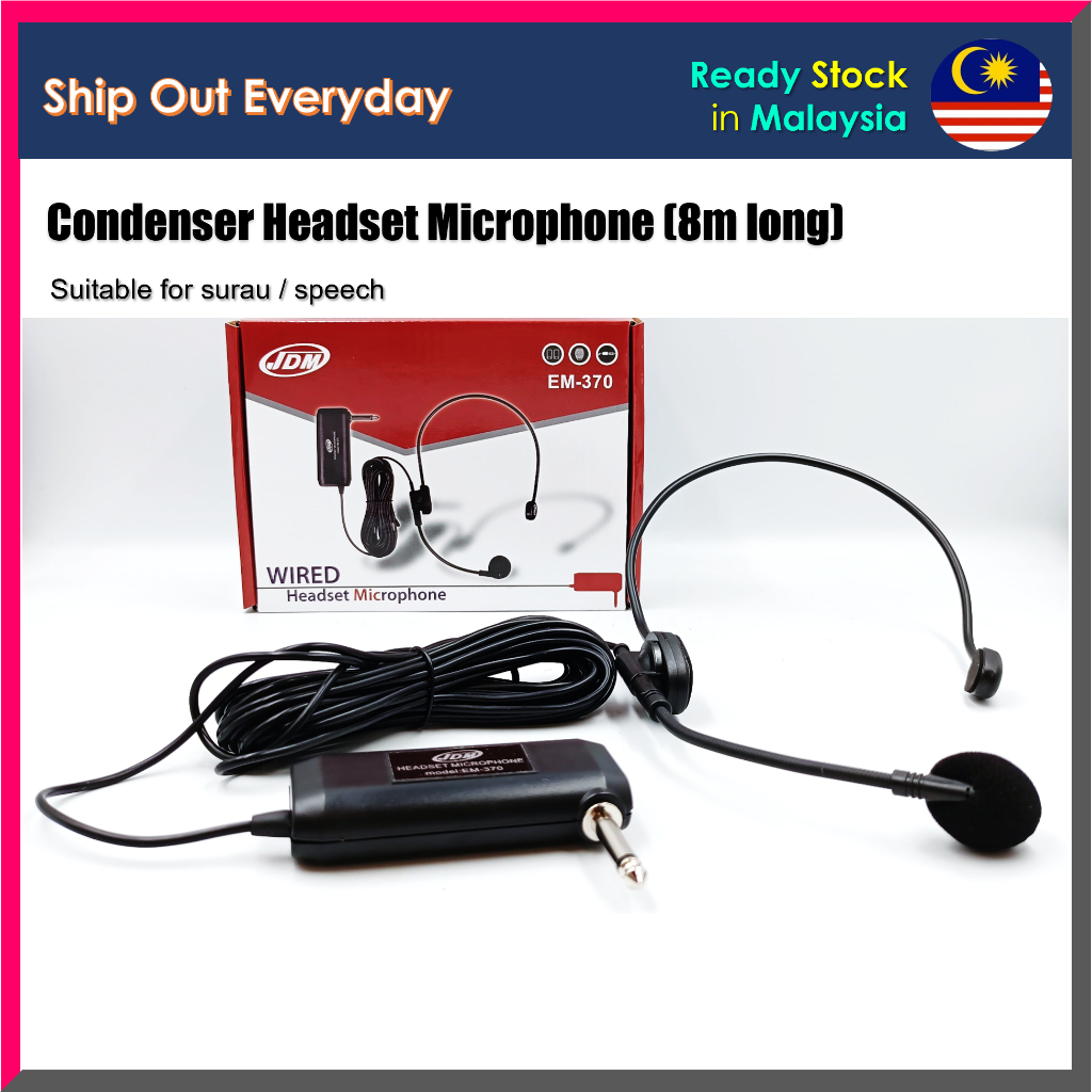 *READY STOCK* JDM EM370 CONDENSER HEADSET MIC MICROPHONE FOR SURAU ...