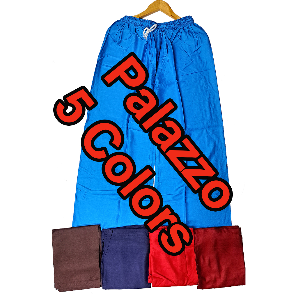 Palazzo Pent Beautiful 5 Colors (Azure, Rosewood, Steel Blue, Red ...