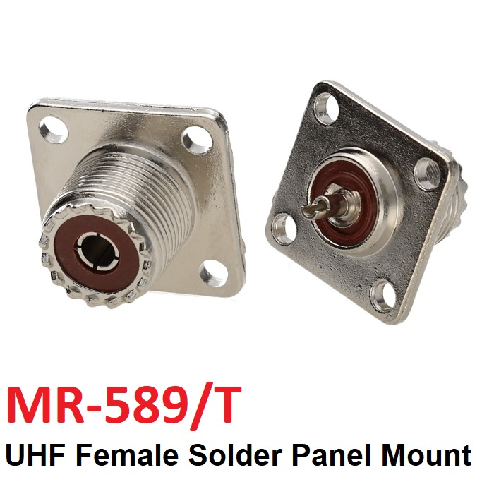 MR-589/T UHF Chassis Mount Socket PL-259 RF Coaxial Solder Terminal ...