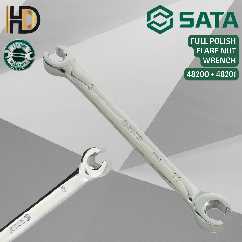 SATA Full Polish Flare Nut Wrench / Heavy Duty Flare Nut Wrench / 8 X ...