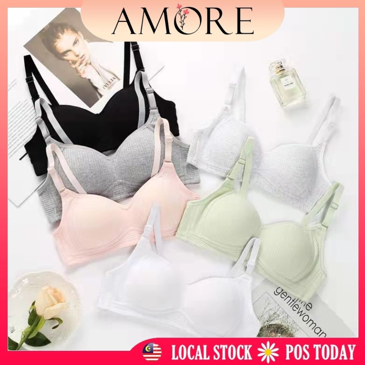 32/70A-38/85B No Underwire Women Bra Cotton Japanese Style Comfortable Baju Dalam Tanpa Dawai ...