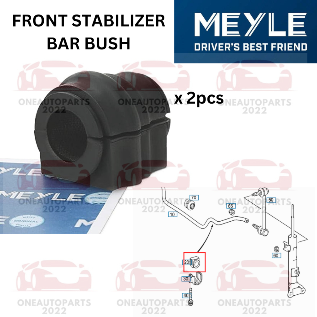 (2PCS) MEYLE GERMANY FRONT STABILIZER BAR BUSH MERCEDES BENZ W203 CL203 ...