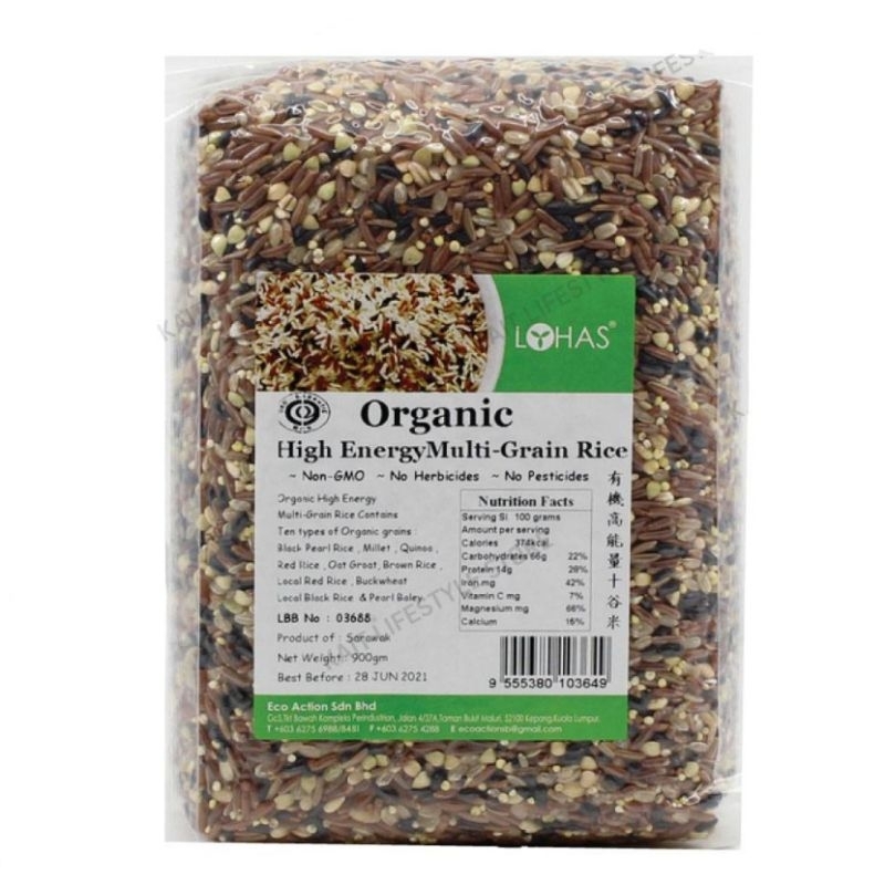 LOHAS Organic High Ernegy Multi Grain Rice 900g Exp:12/2024 有机高能量十谷米 ...