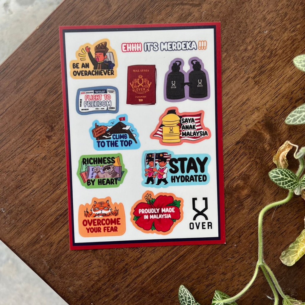 OVER Bottle Stickers Merdeka Limited Edition Theme Stickers Big Water ...