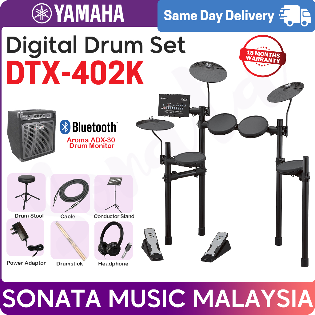 Yamaha Digital Drum Set DTX-402K Package C (dtx402k / dtx-402k / DTX ...