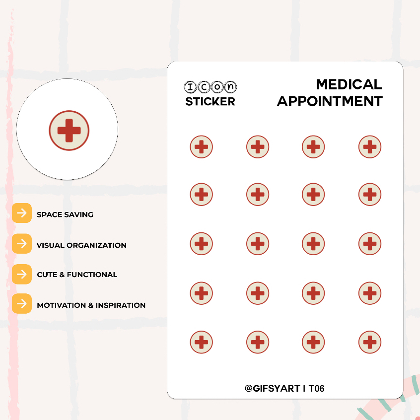 Medical Appointment Tiny Icon Sticker Bujo Sticker Planner Sticker ...