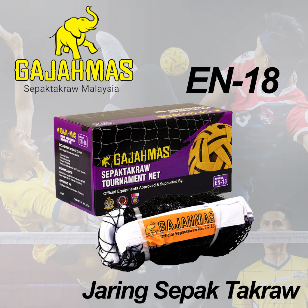 【Ready Stock】GajahMas EN18 & EN27 Jaring Sepak Takraw Sepaktakraw Ball ...