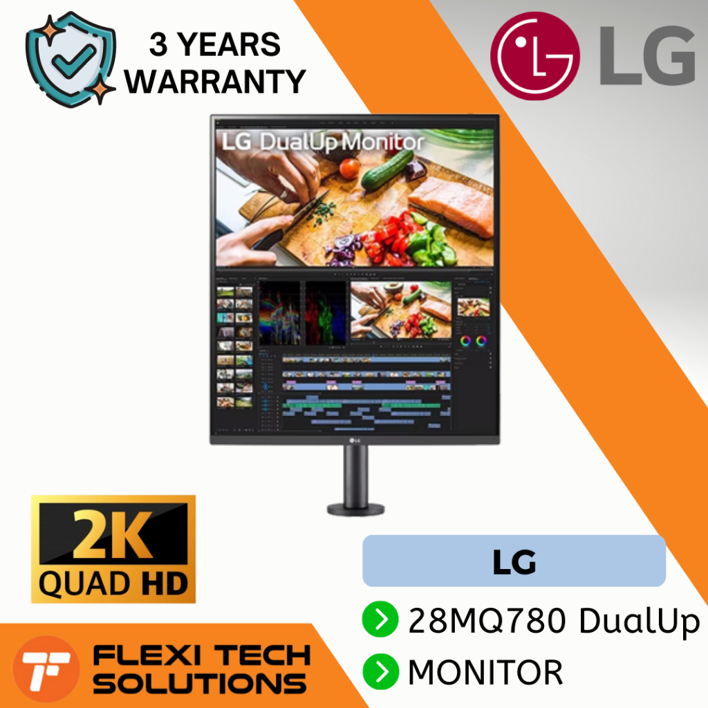 Flexi Tech LG 28" 16:18 28MQ780 2560x2880 SDQHD DualUp IPS Monitor with ...