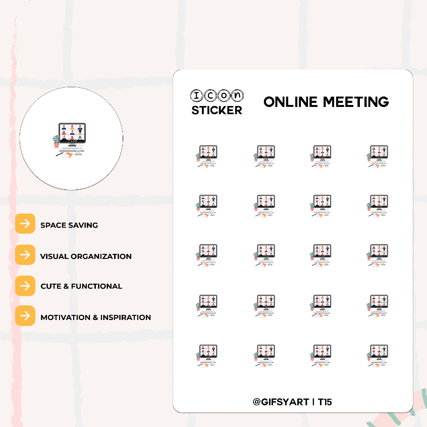 Computer Online Meeting Tiny Icon Sticker Bujo Sticker Planner Sticker ...