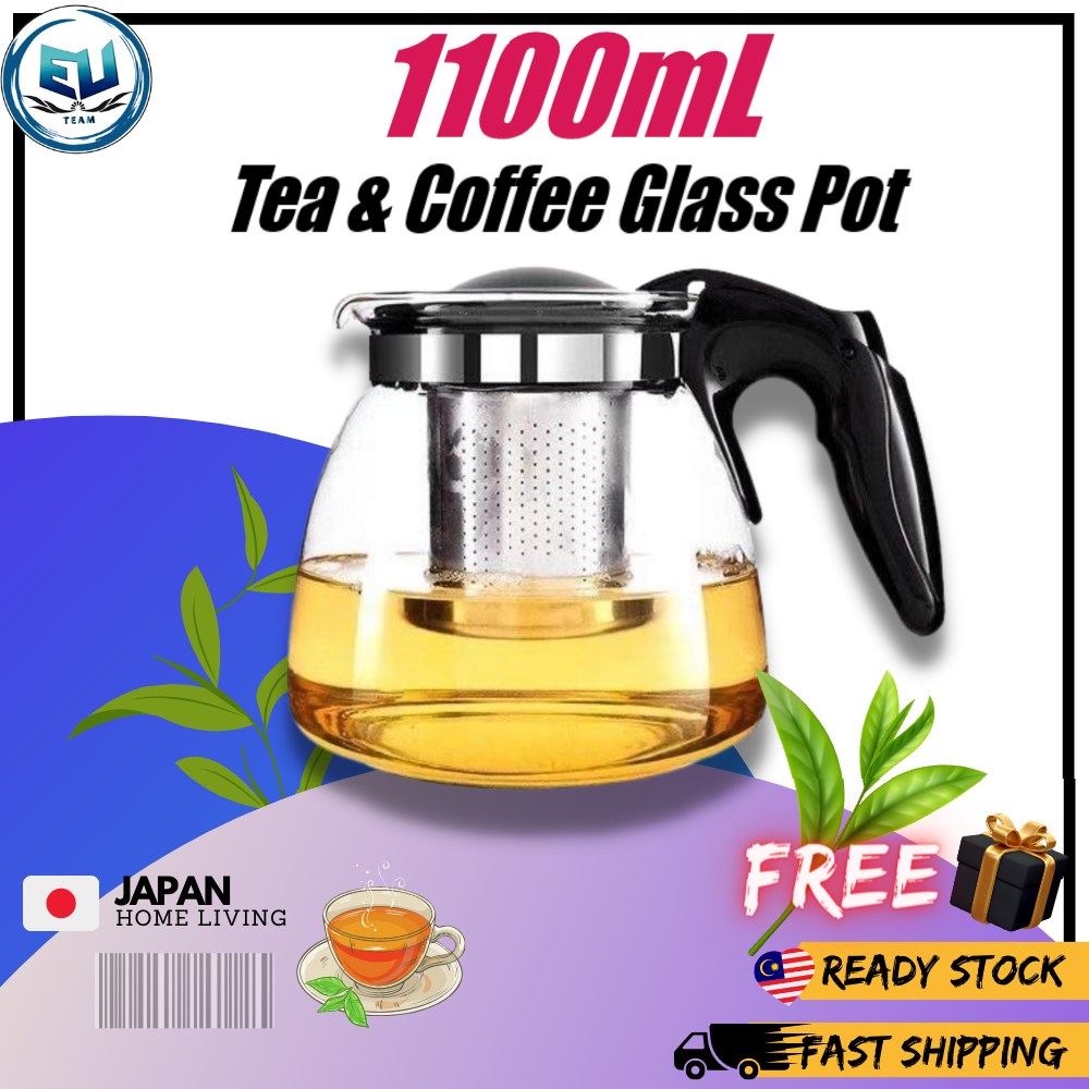 JAPAN 🔥1100ML X LARGE🔥Glass Teapot Heat Resistant Tea Maker Teko ...