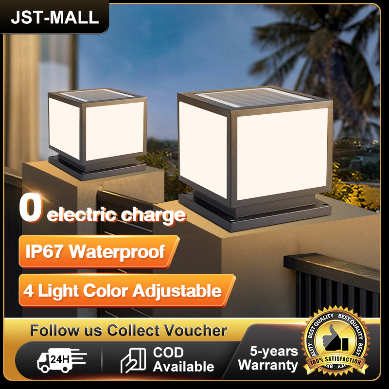 Outdoor Pillar Lights Warmtaste Led Lampu Solar Pillar Lights Outdoor ...