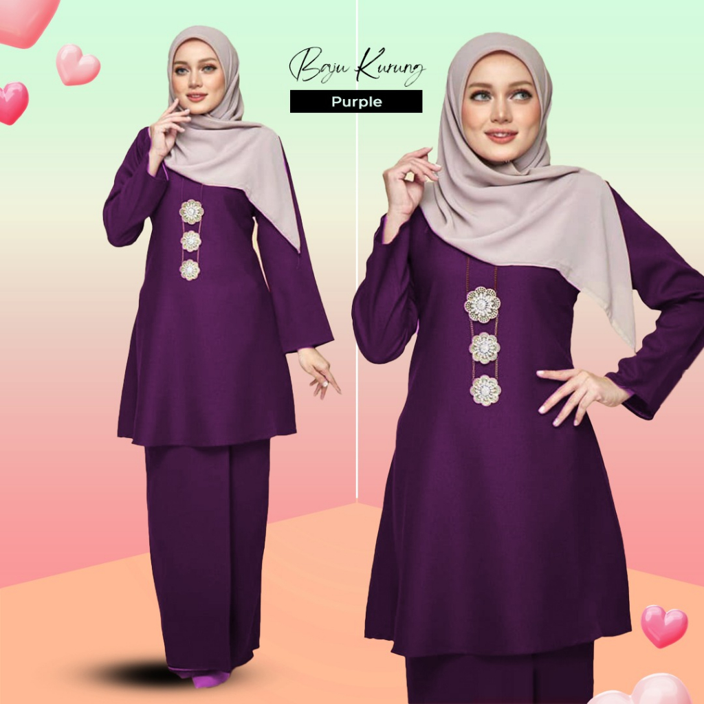 BAJU KURUNG RIAU (S - 2XL) BAJU KURUNG MODEN MURAH PLUS SIZE MUSLIMAH SUIT SET MUSLIM FASHION ...