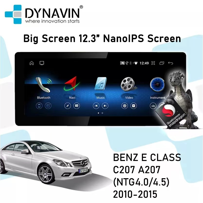 Dynavin Mercedes Benz E Class C207/A207/NTG 4.0/NTG 4.5 OEM Android System Screen (12.3 ...