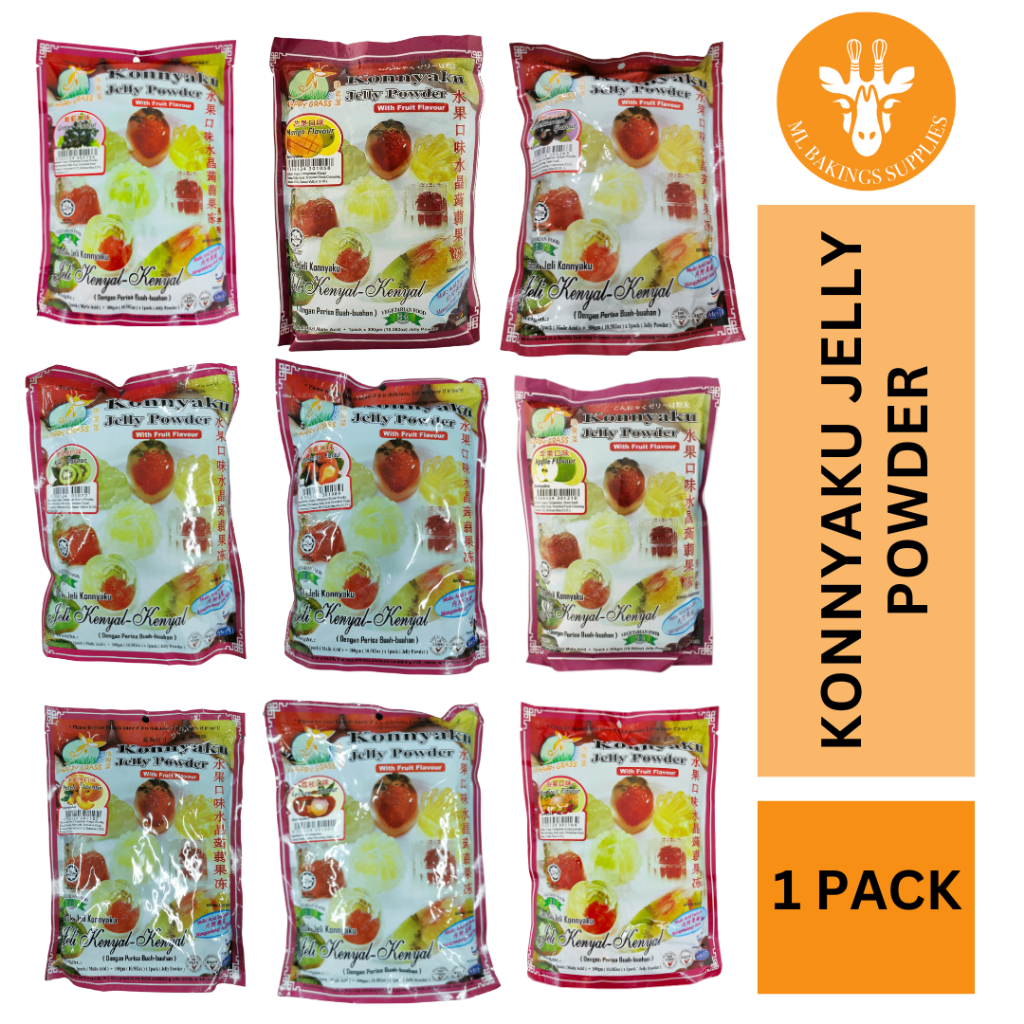 Happy Grass Konnyaku Jelly Powder/ Serbuk Jeli Konnyaku/ 快乐草水晶蒟蒻果冻预拌粉/ Serbuk Jelly Happy Grass ...