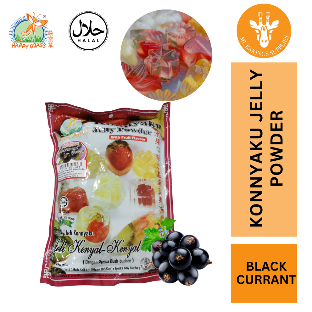 Happy Grass Konnyaku Jelly Powder/ Serbuk Jeli Konnyaku/ 快乐草水晶蒟蒻果冻预拌粉/ Serbuk Jelly Happy Grass ...