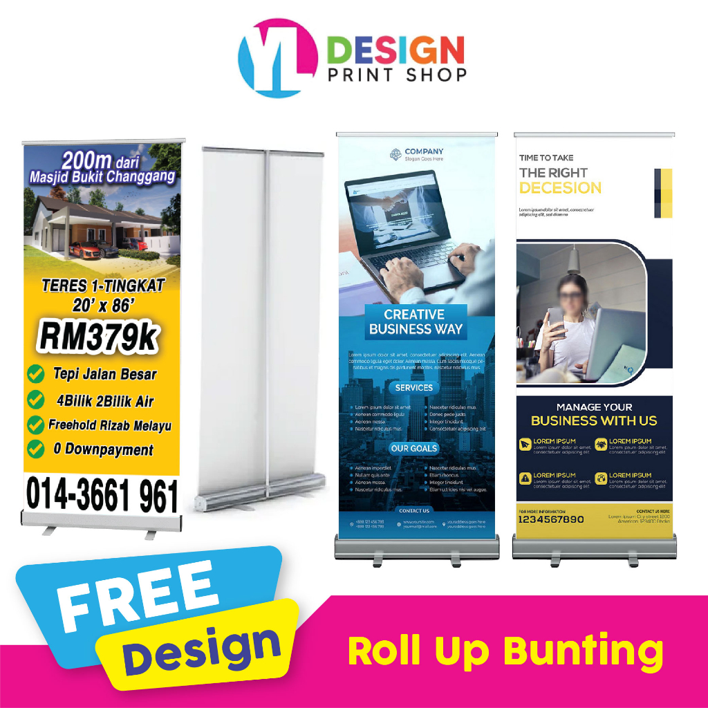 Roll Up Stand Bunting Banner Display With Printing (FREE Design ...