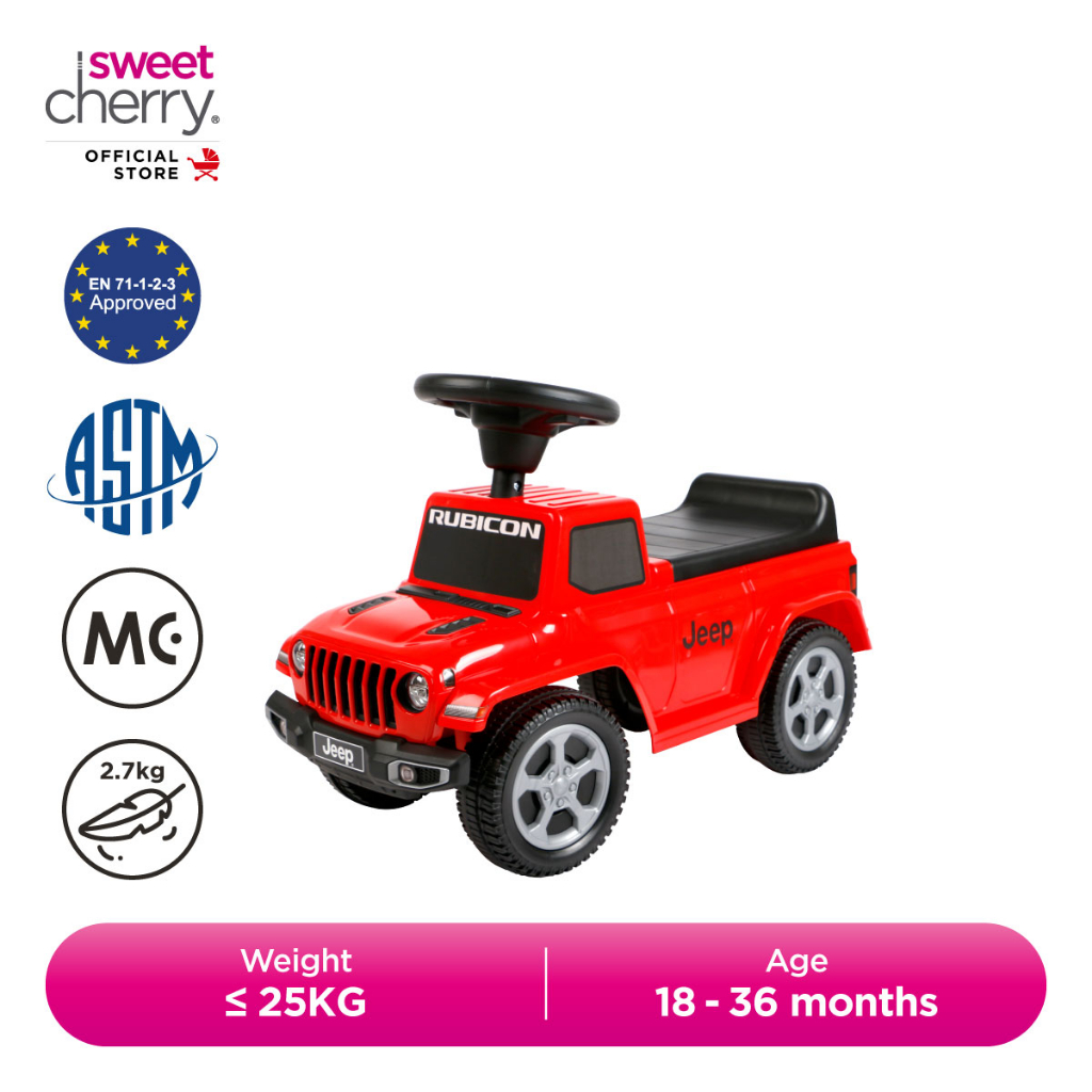 Sweet Cherry Four-Wheel Jeep Design Ride On Push Car 664 Jeep Gladiator ...