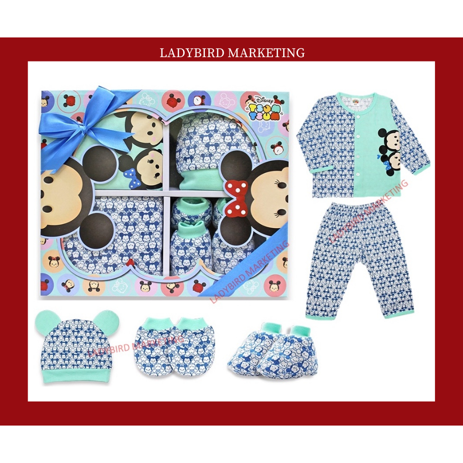 Gift Sets Disney Mickey 5 In 1 Newborn Baby Boy Gift Set | Shopee Malaysia