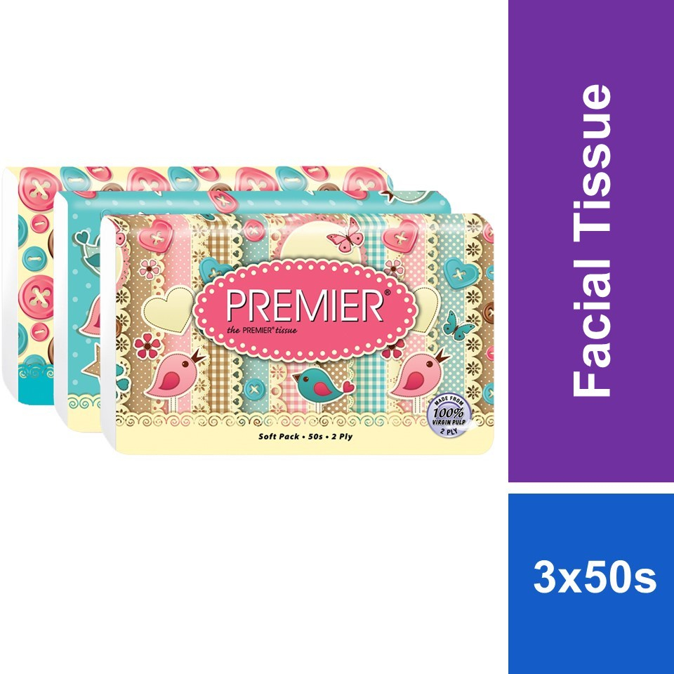 Premier Vintage Soft Pack 2-ply (50 sheets x 3 packs) | Shopee Malaysia