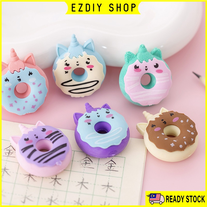 Unicorn Donut Eraser cute student gift creative cartoon eraser | Shopee ...