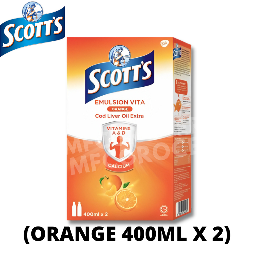 SCOTT'S Emulsion (Original / Orange) Cod Liver Oil Extra (400ml / 400ML ...