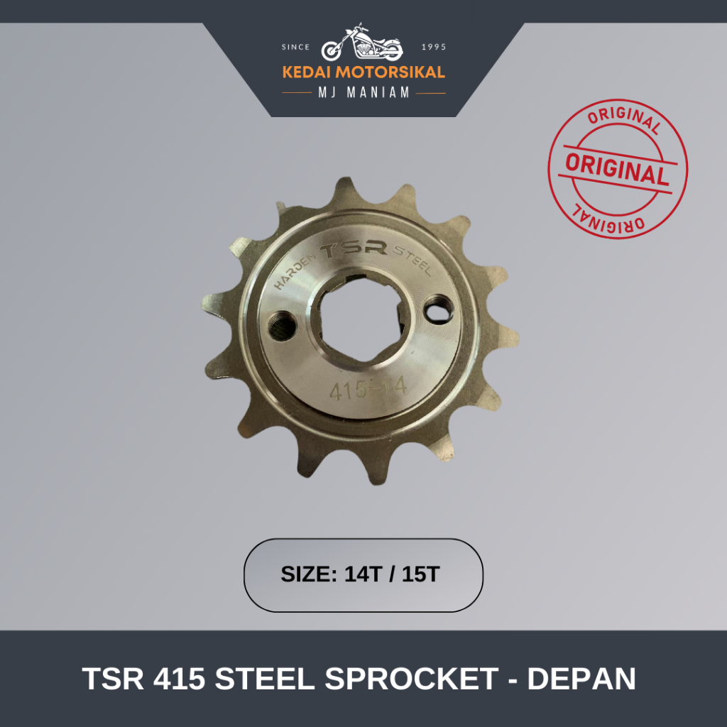 TSR 415 STEEL SPROCKET 14T/15T YAMAHA/HONDA 100% ORIGINAL 💯 | Shopee ...