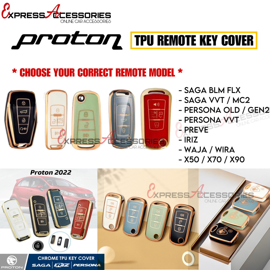 Premium PROTON TPU Car Key Cover Saga VVT MC2 Persona X50 X70 X90 Preve ...