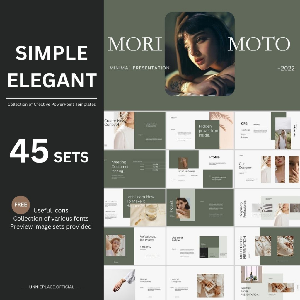 45 Simple Elegant Morandi PPT PowerPoint Template Readymade | Shopee ...
