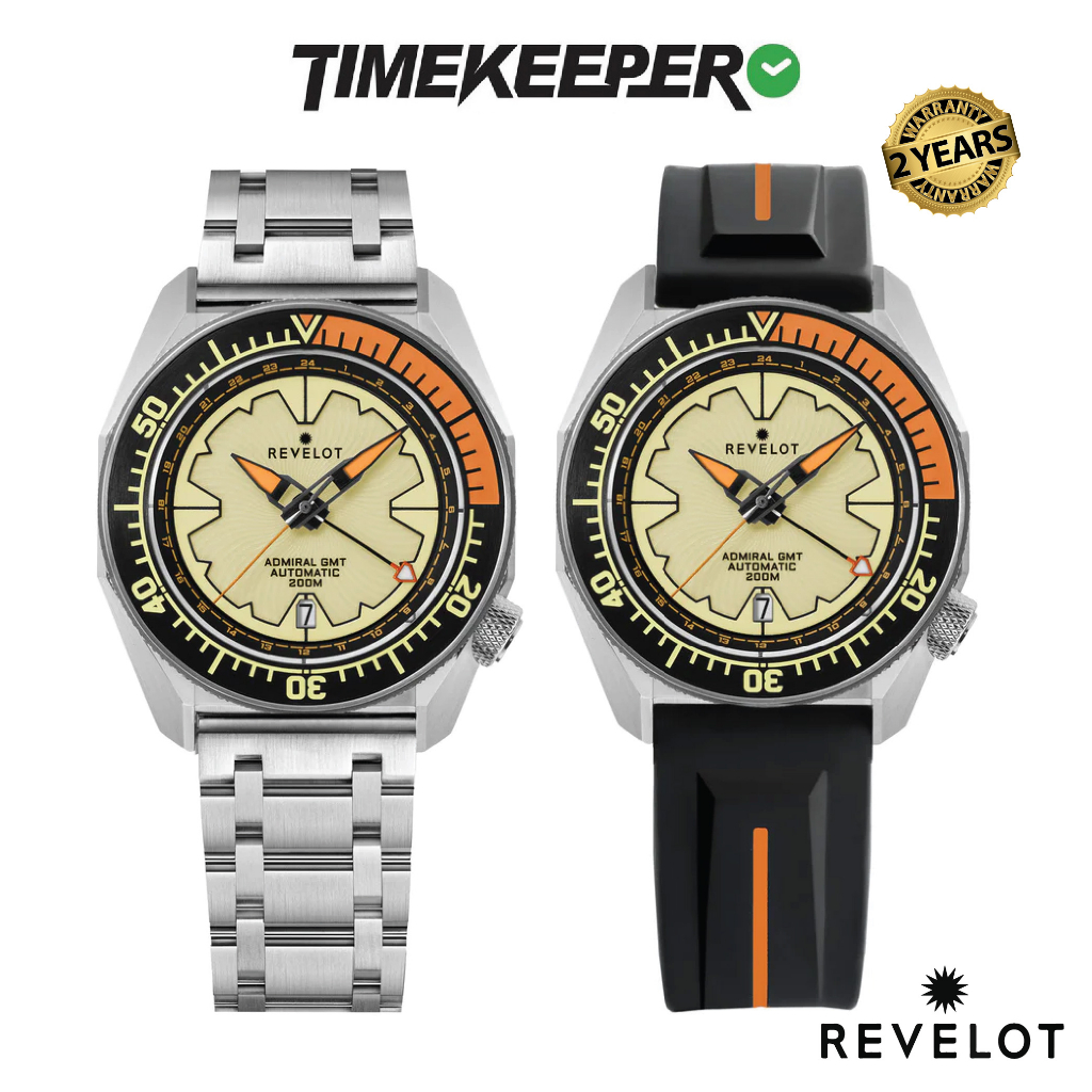 Revelot R10 Admiral GMT Dune Luminova Steel Watch - 2 Years Warranty ...