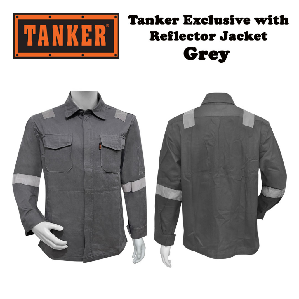 Tanker Exclusive with Reflector Jacket - Grey (S-4XL) | Shopee Malaysia
