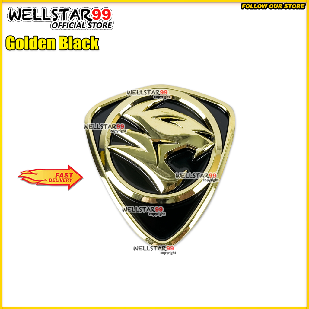 Proton Waja MMC 3D Logo Matte Black Red UK Logo Emblem Front Rear ...