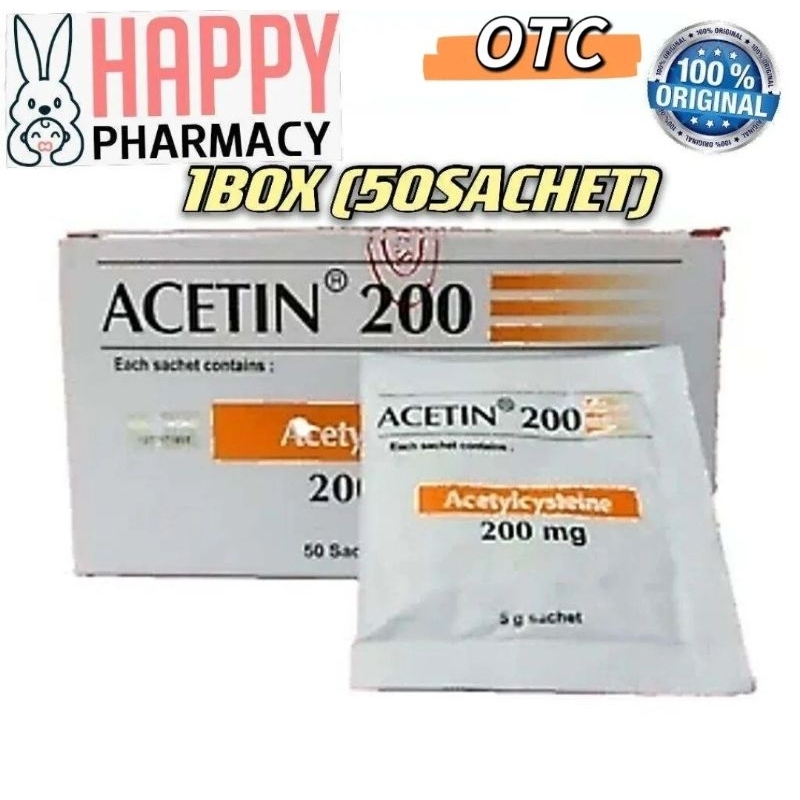 ACETIN 200 POWDER 50SACHET/BOX (1BOX) [EXP:7/25] ACETIN 200MG REDUCE ...