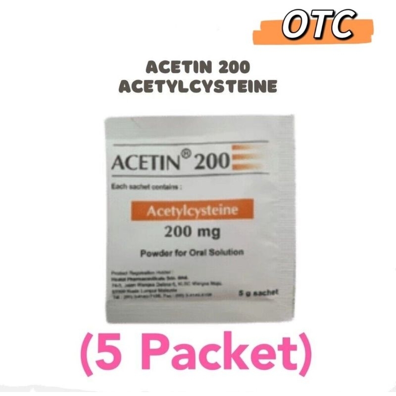 ACETIN 200 POWDER 5 SACHET 5 PACKET [EXP:5/25] ACETIN 200MG REDUCE ...