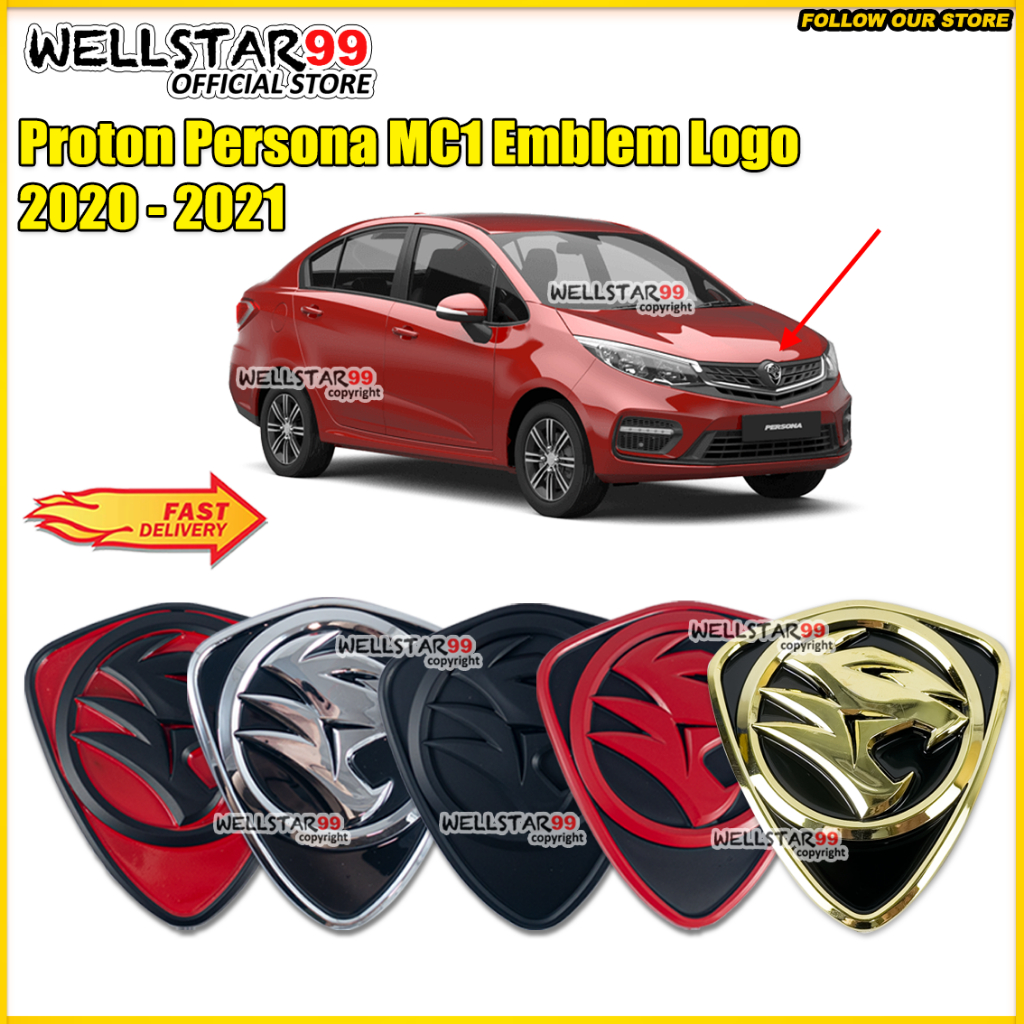 Proton Persona VVT 2020 New Facelift 3D Logo Matte Black Red UK Logo ...